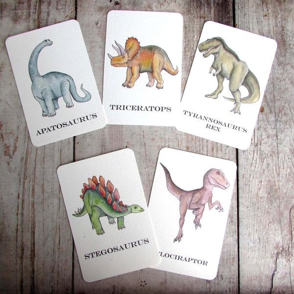 Dinosaur Flash Cards - Etsy
