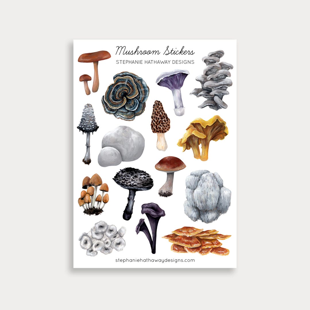 Mushroom Sticker Sheet - Etsy