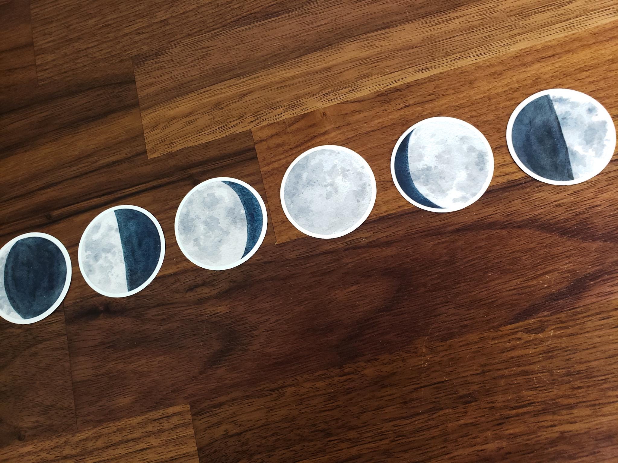 Moon Phases Bundle- Moon Phases Flashcards + 5x7" Moon Art Print + Moon ...