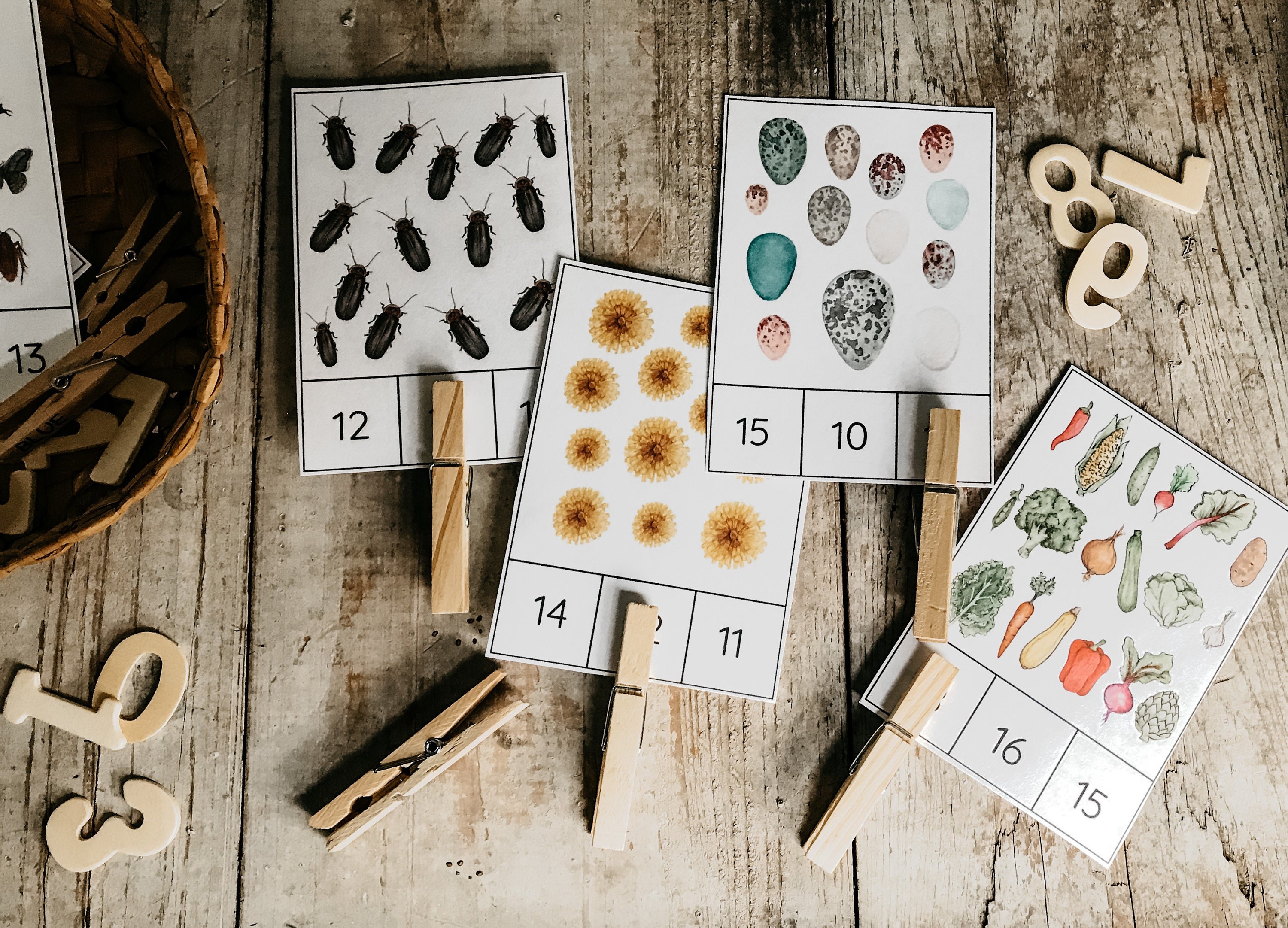 Count and Clip Cards 1-20 Printable Digital Download - Etsy