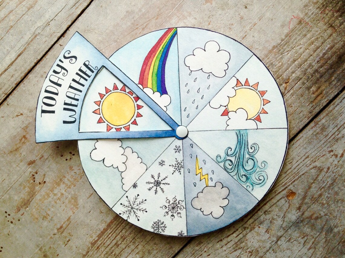 Today's Weather Wheel Digital Download Kids Printable | Etsy