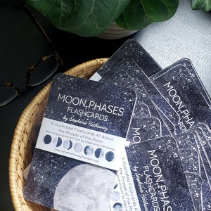 Moon Phases Flash Cards, Set of 9 Cards - Etsy