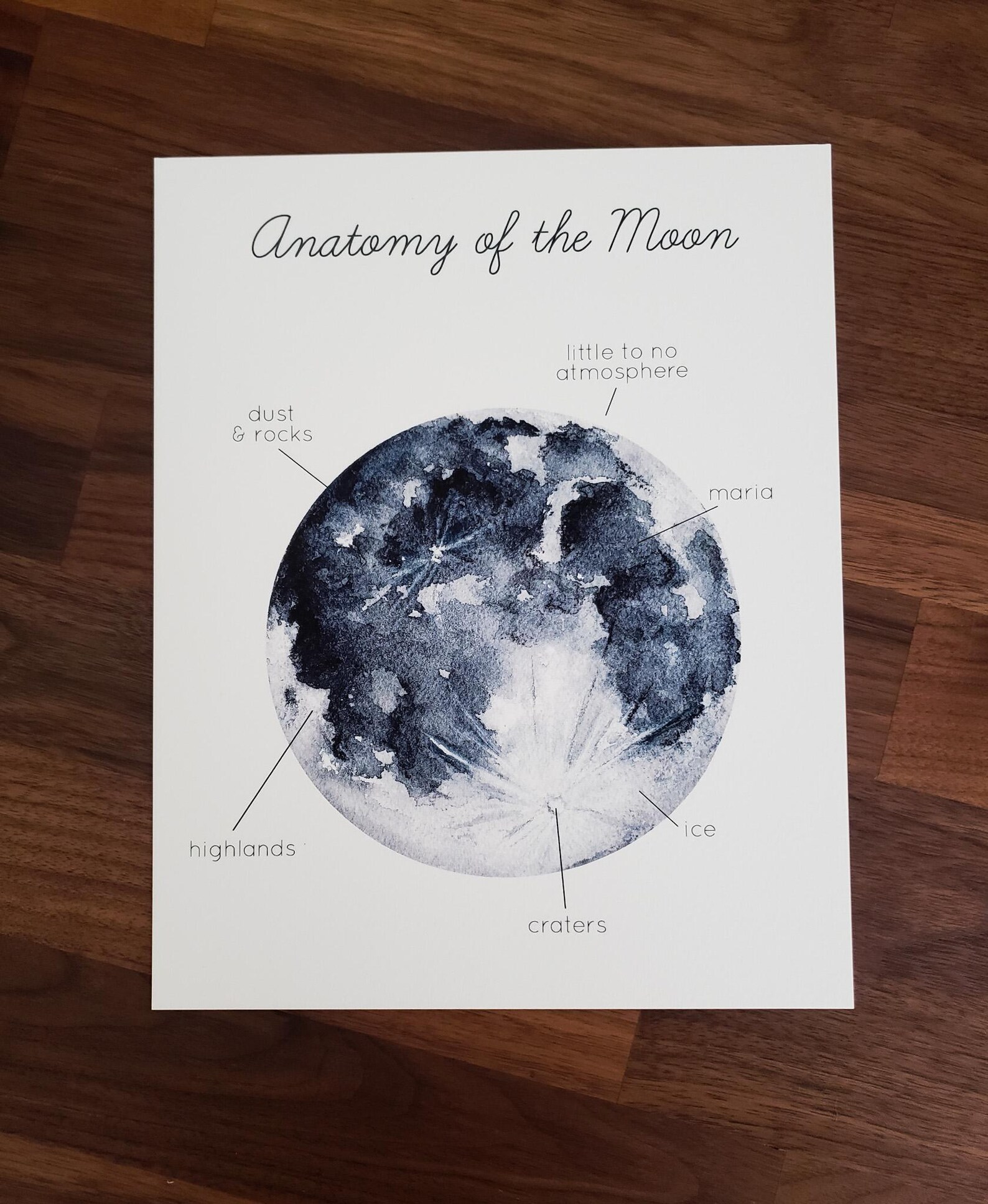 Moon Phases Bundle- Moon Phases Flashcards + 5x7" Moon Art Print + Moon ...