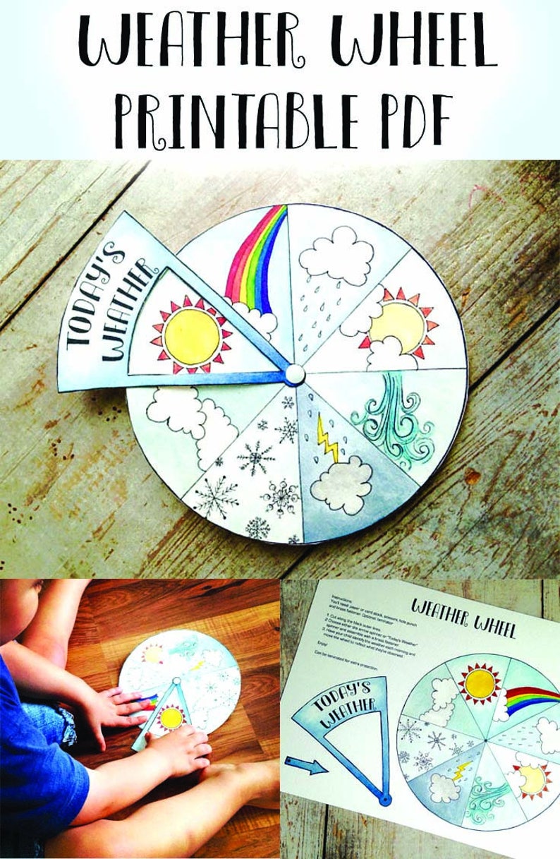 Today's Weather Wheel Digital Download Kids Printable | Etsy
