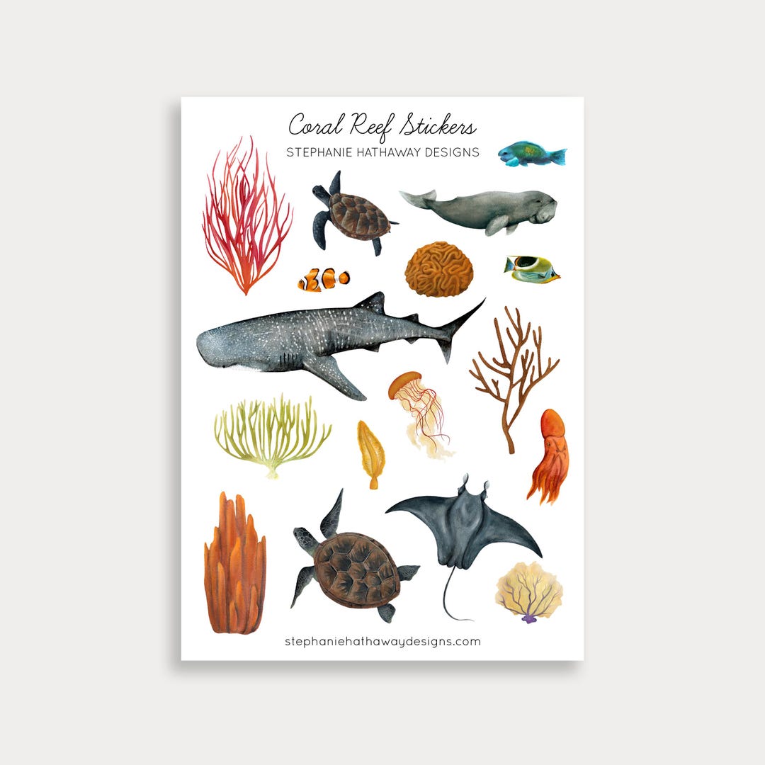 Coral Reef Sticker Sheet - Etsy