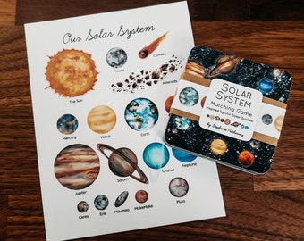 Solar System Montessori Cards & Matching Activity - Etsy