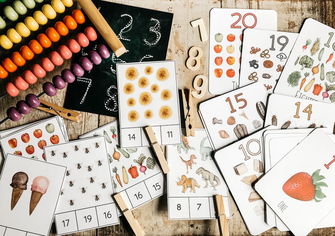 Numbers 1-20 Flach Cards and Count and Clip Bundle - Etsy