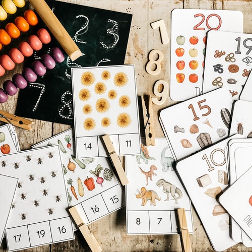 Count and Clip Cards 1-20 Printable Digital Download - Etsy