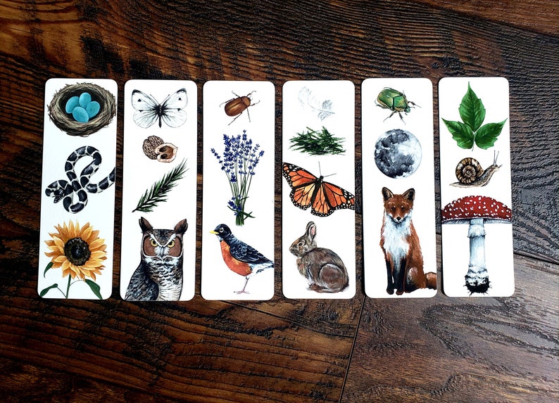 Backyard Nature Bookmarks Set of 6 - Etsy