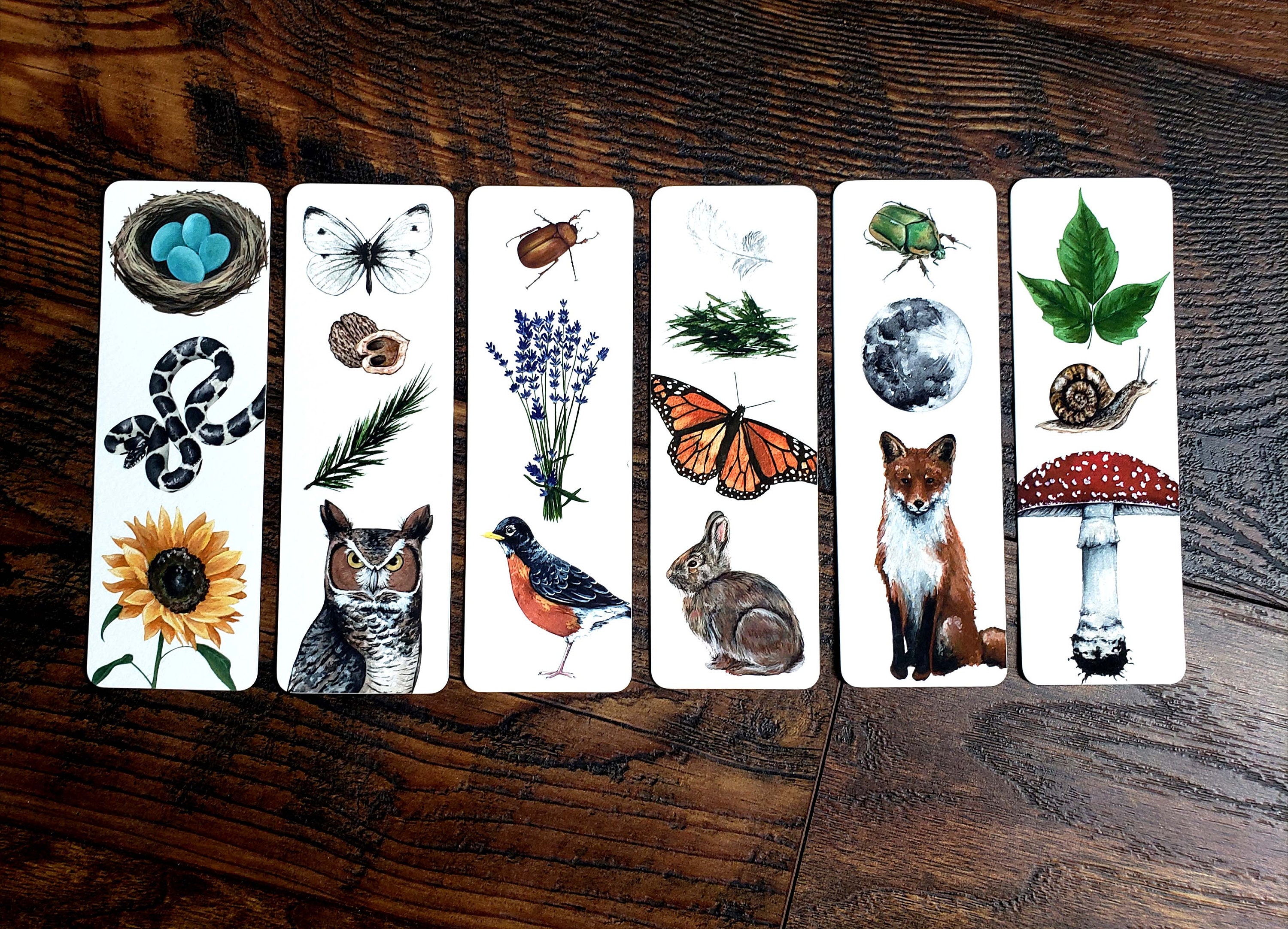 Backyard Nature Bookmarks Set of 6 - Etsy
