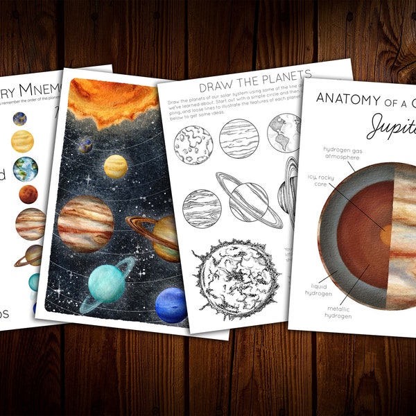 Solar System Flash Cards - Etsy UK