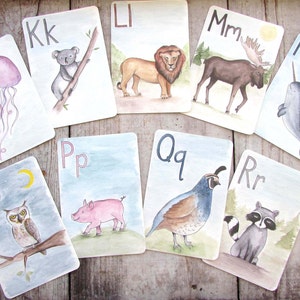 ABC Animal Alphabet Printable Flash Cards, Digital Download Nursery Art ...