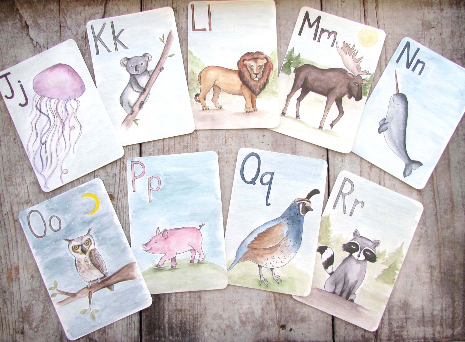 ABC Animal Alphabet Printable Flash Cards Digital Download | Etsy
