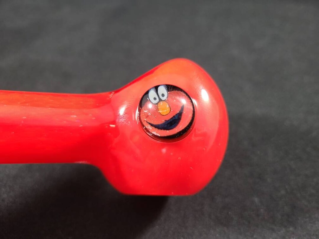 Red Puppet Pipe / Glass Smoking Pipe / Frit Glass / Smoking Bowl - Etsy