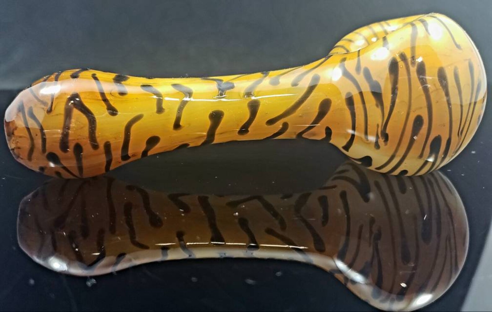 Tiger Stripe Bowl / Tiger Print Glass Pipe / Animal Print Pipe - Etsy