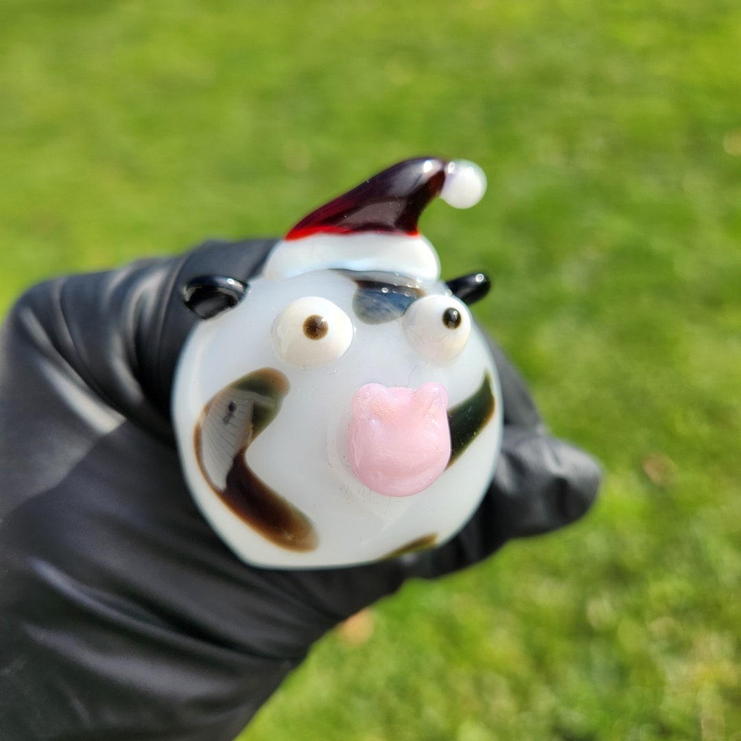 Santa Cow Glass Pipe / Cow Print Bowl / Cow Pipe / Glass Pipe / Glass ...