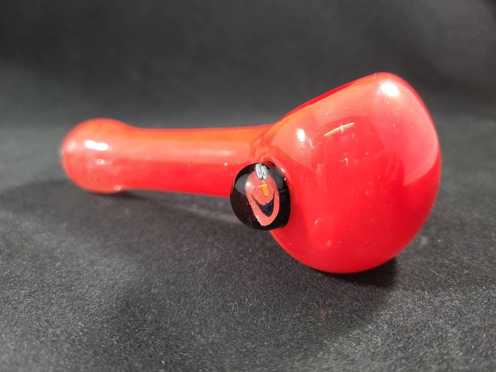 Red Puppet Pipe / Glass Smoking Pipe / Frit Glass / Smoking - Etsy