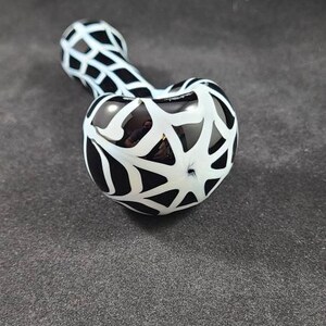 Spider Web Pipe / Glass Smoking Pipe / Black / White / - Etsy