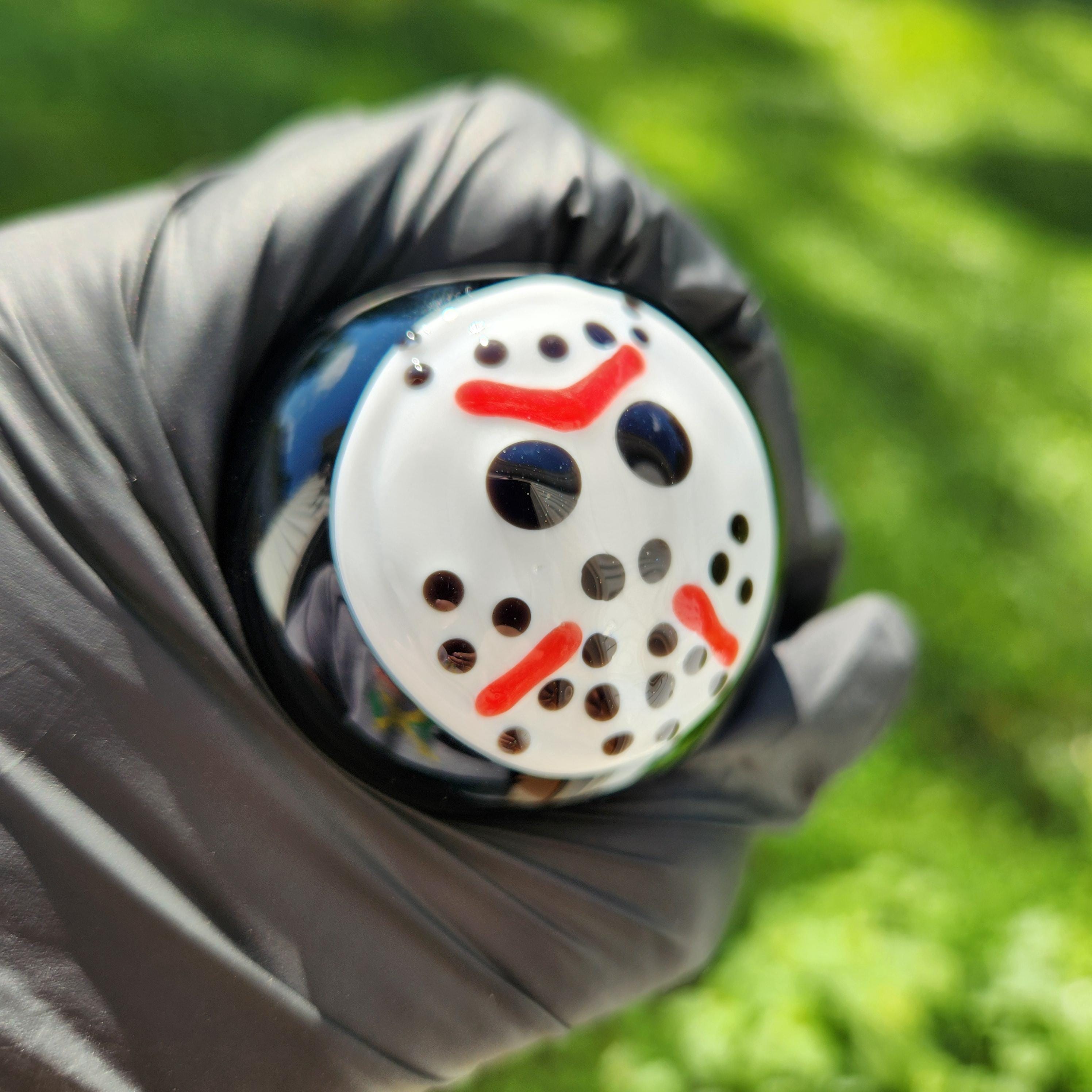 Horror Mask Glass Pipe – Handblown Slasher-inspired Spoon – Spooky ...
