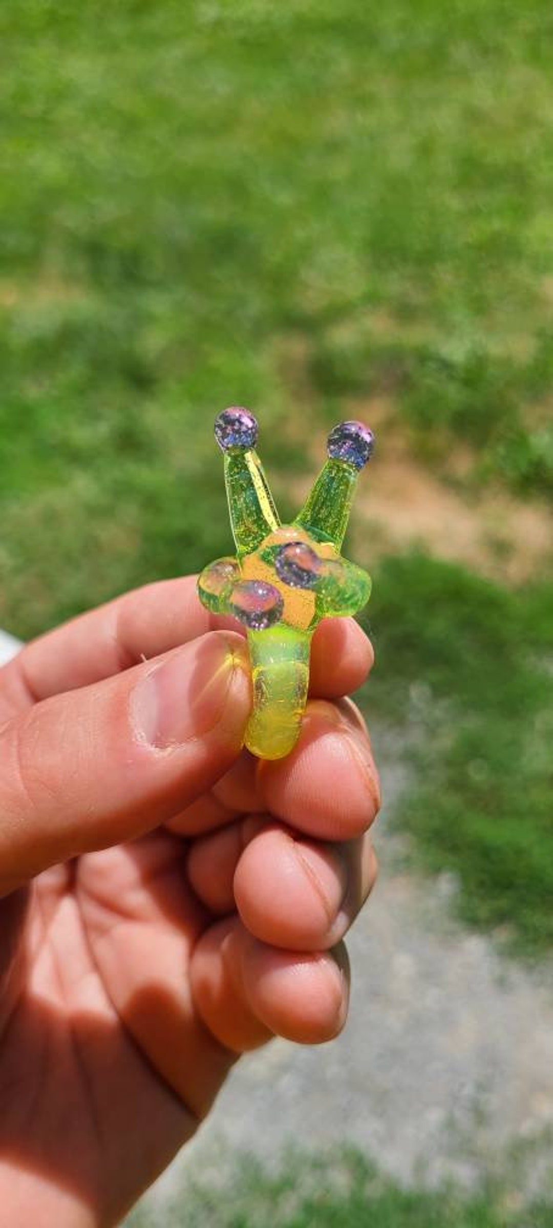 Alien Hand Glass Pendant / Space Jewelry / Peace / Glass Art / Alien ...