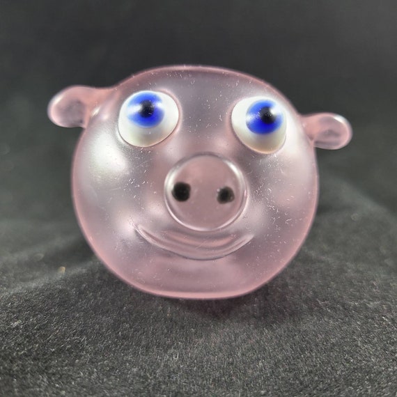 Sand Blasted Pink Pig Pipe / Piggy / Glass Smoking Bowl / Oink - Etsy