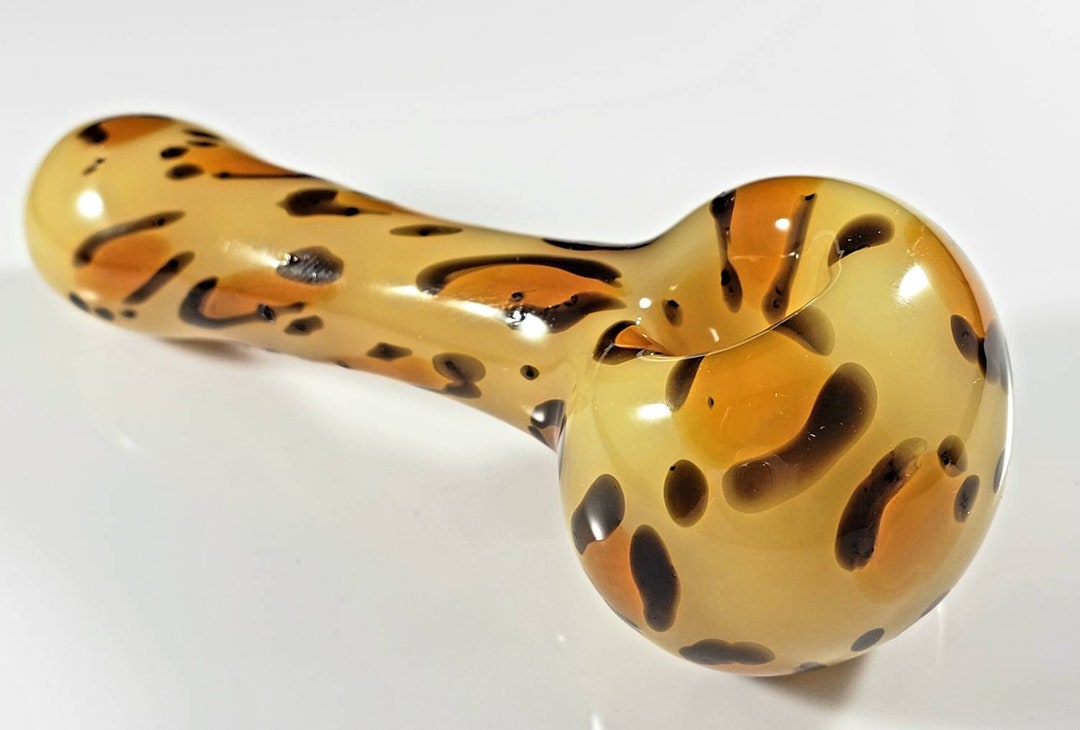 Leopard Print Glass Pipe – 4” Animal Print Hand Pipe – Bold Cheetah ...