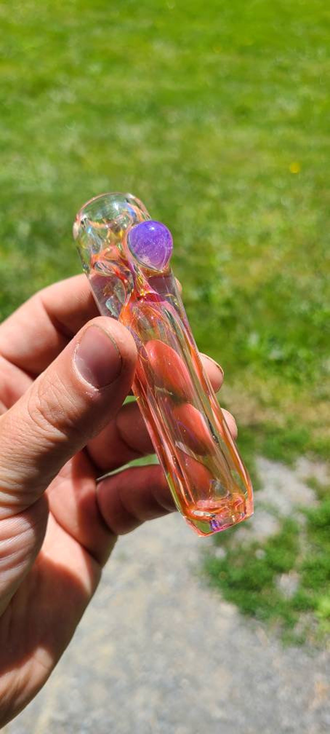 Gold and Silver Fumed Glass Pipe / Glass Smoking Bowl / Inside Out ...