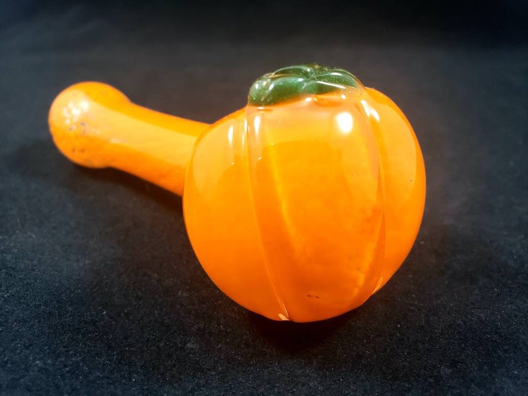 Pumpkin Pipe / Smoking Bowl / Orange Glass Pipe / Frit Pipe / Spooky ...