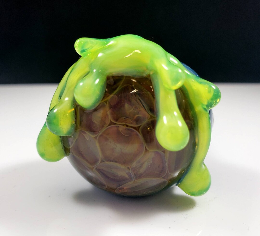 Slime Pipe / Honeycomb With Slime Glass Pipe / Blue Frit Bowl / Glass ...