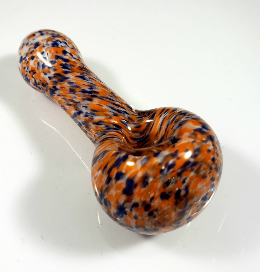 Football Glass Pipe / Denver / Colorado / Frit Glass Pipe / Orange ...