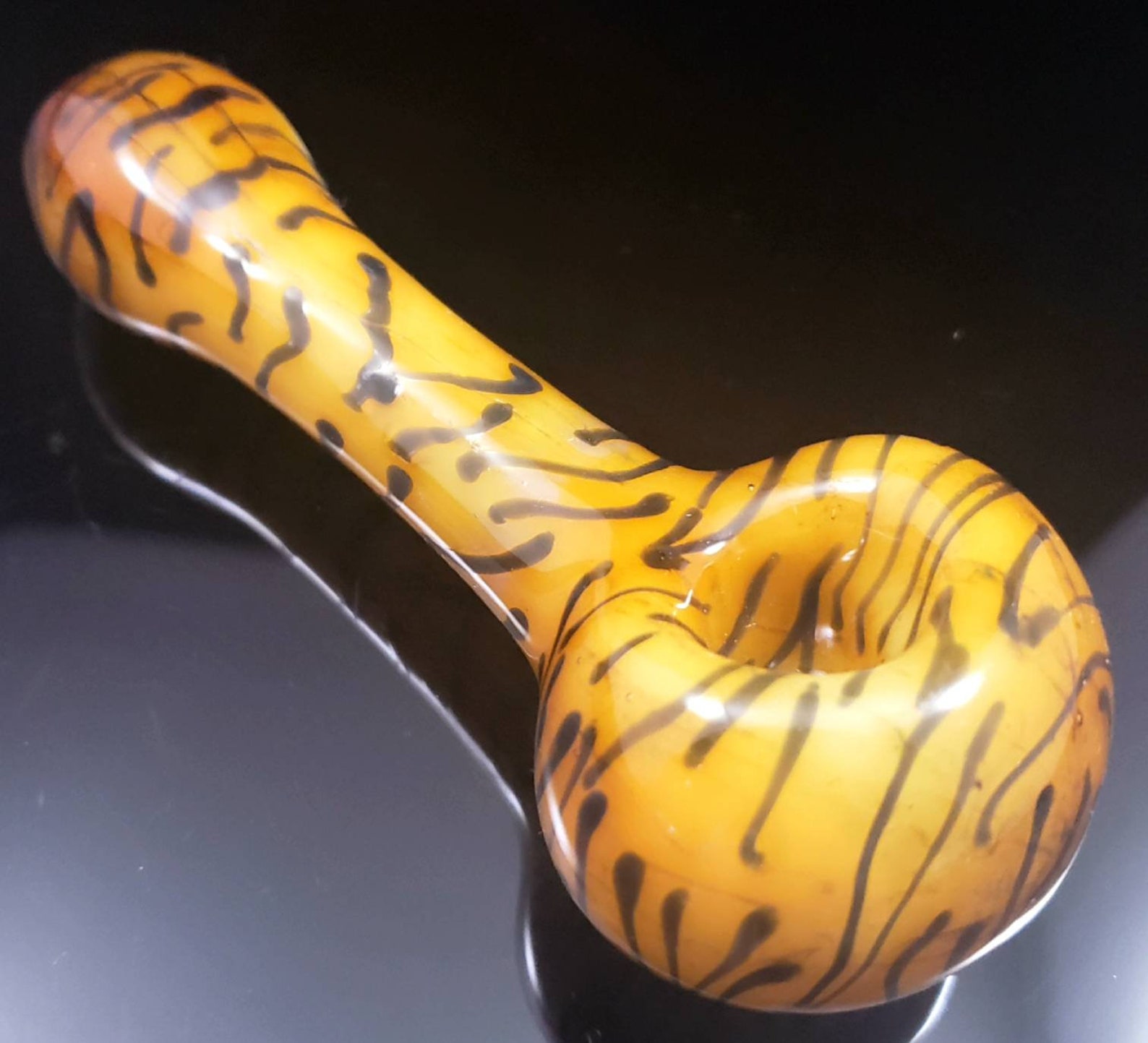 Tiger Stripe Bowl / Tiger Print Glass Pipe / Animal Print Pipe - Etsy