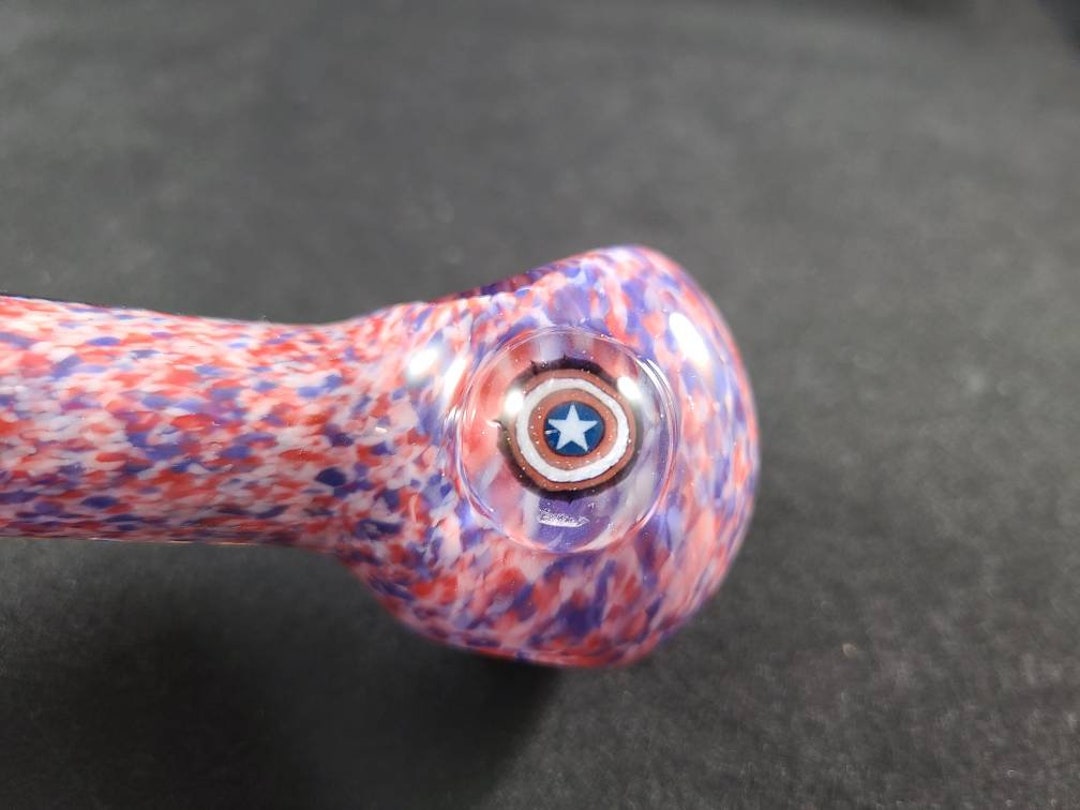 America Captain Pipe / Frit Glass / Glass Smoking Bowl - Etsy