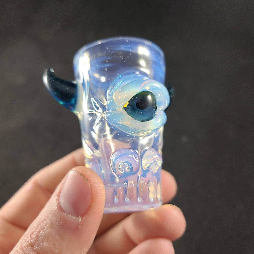 Blue Monster Shot Glass / Shots / Cup / Drink / Shotglass / Art / Horn ...