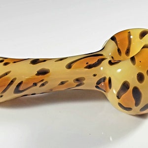 Leopard Print Glass Pipe – 4” Animal Print Hand Pipe – Bold Cheetah ...