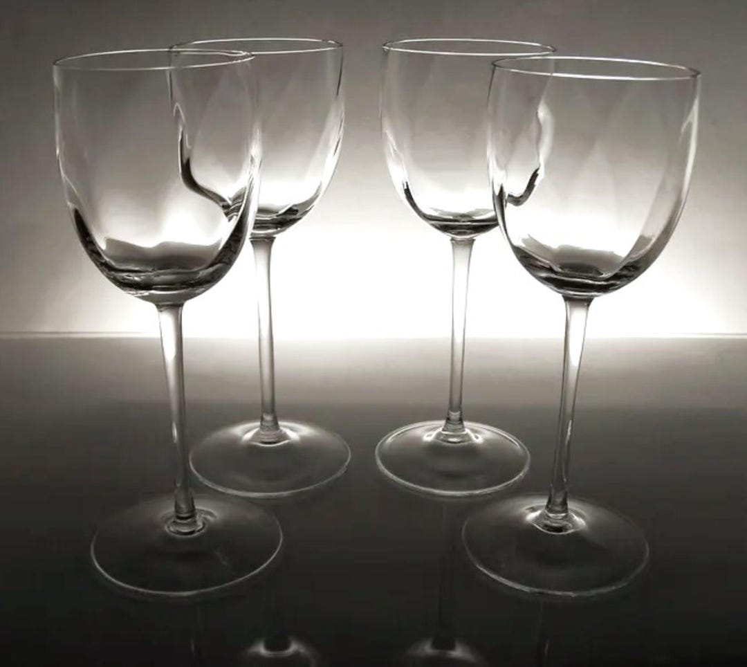 Crate and Barrel Swirl Optic Wine Glasses - Set of 4 - Etsy