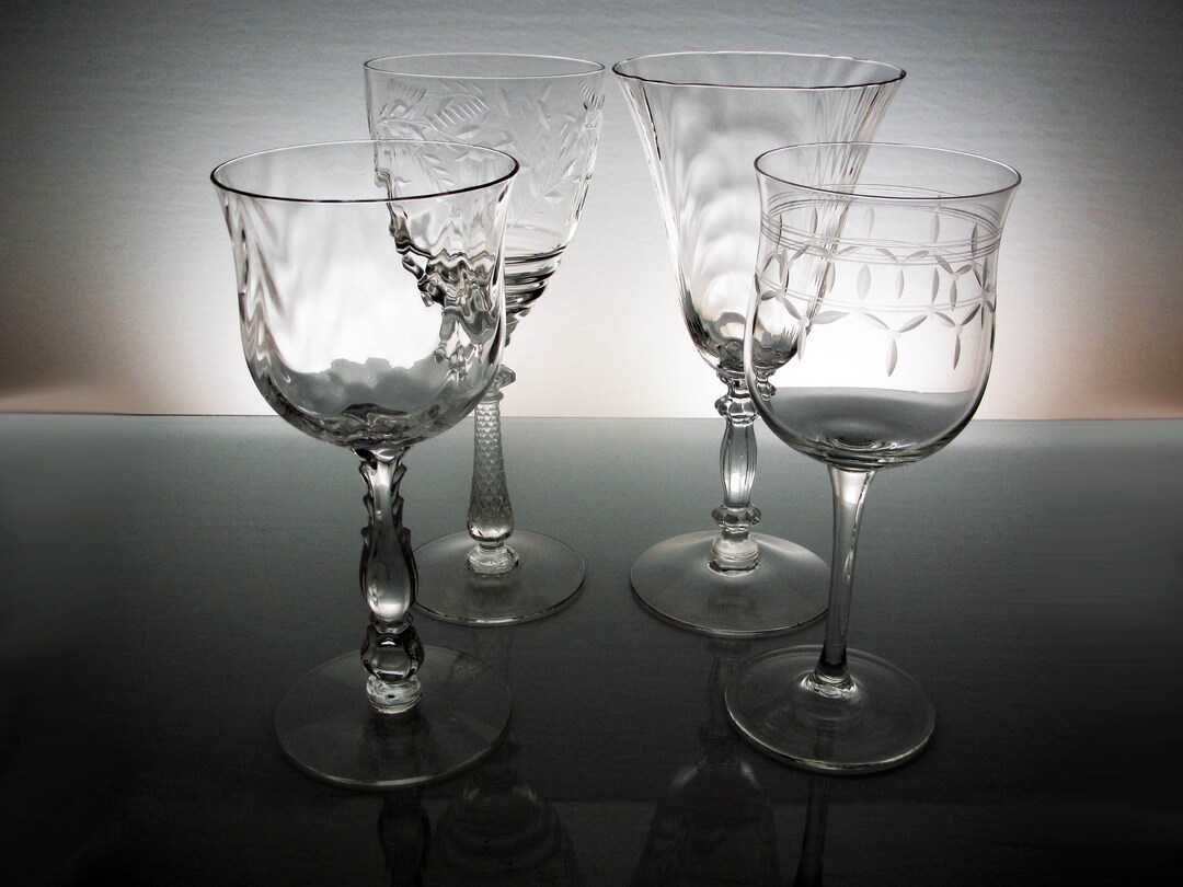 Vintage Mismatched Crystal - Fostoria, Cambridge, Rock Sharpe - 4 Mixed ...