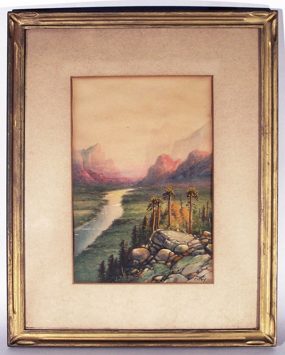 Listed Artist G E Colby – Signed/dated - Western Landscape - Chicago ...