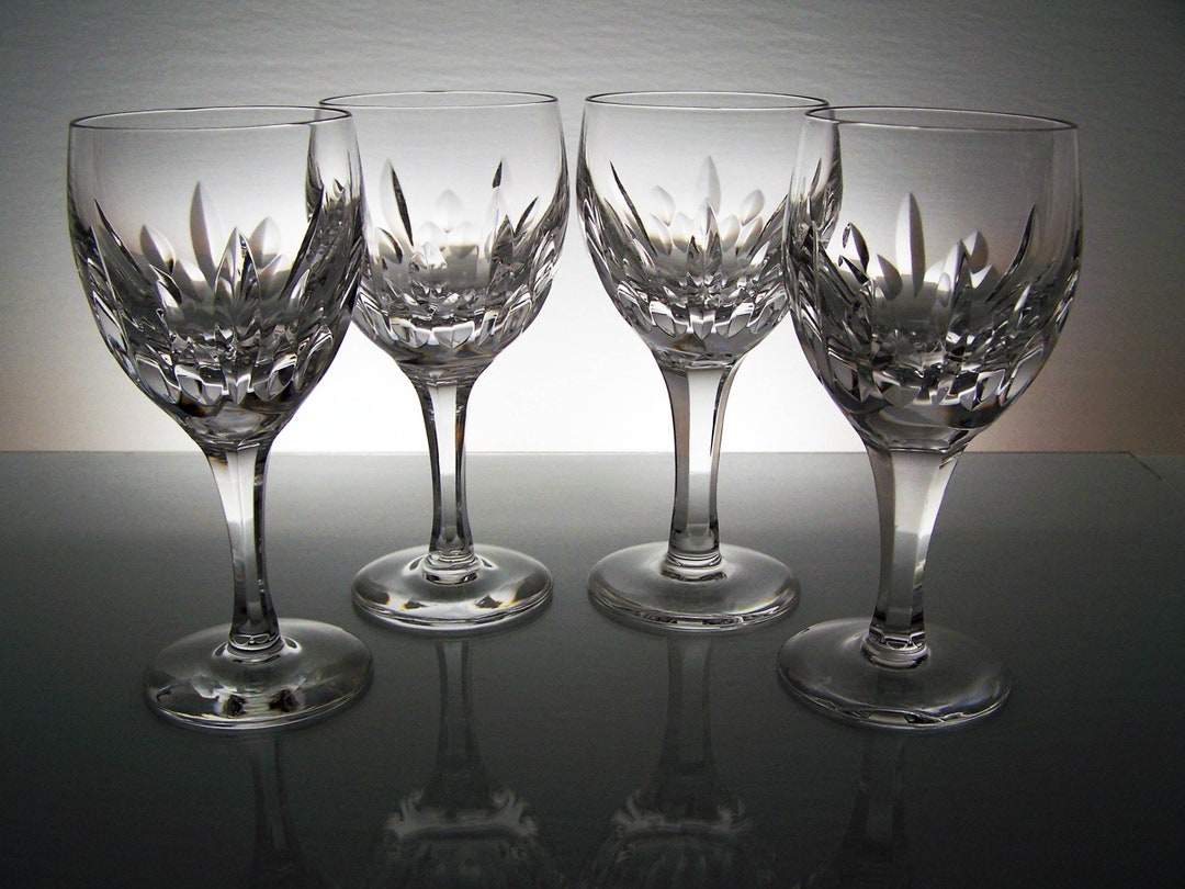 Set of 4 Atlantis azores Wine Glasses 6 Cut Lead Crystal 1980s Barware ...