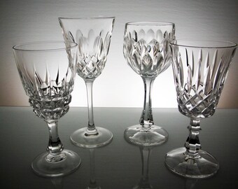 Pinwheel Crystal Wine Glasses - Etsy
