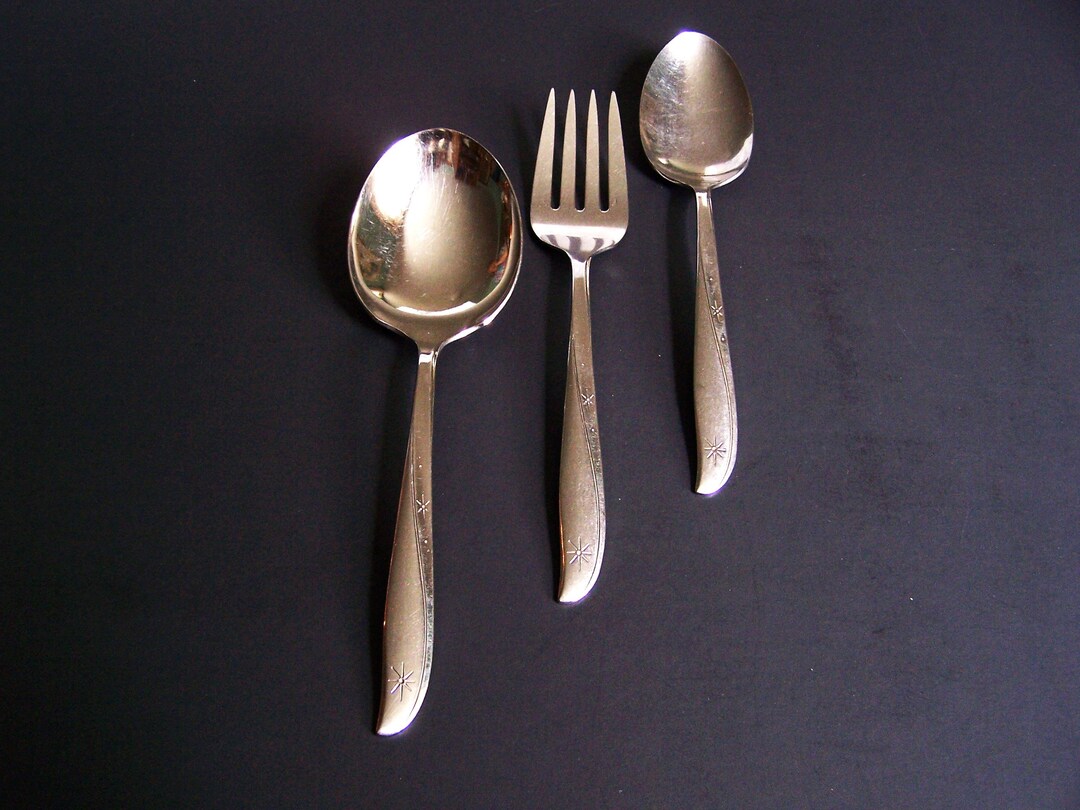 Oneida Community Stainless "twin Star" Pattern - 3 Serving Pieces ...