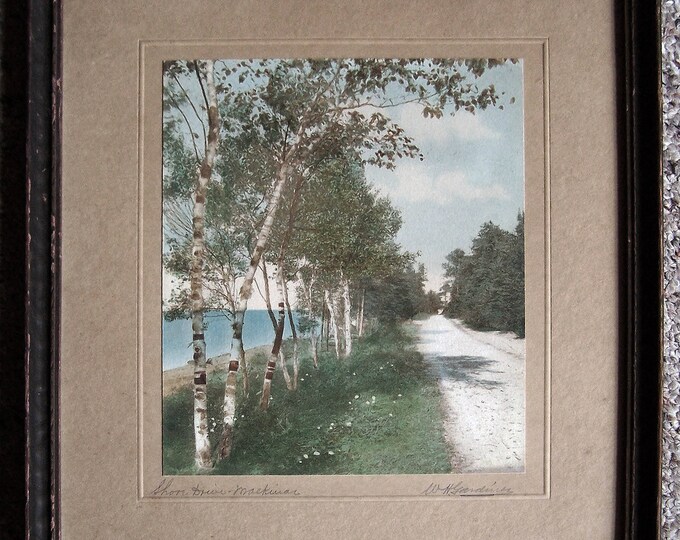 Rare Hand-tinted Photograph by W.H. Gardiner - Titled: Shore Drive ...