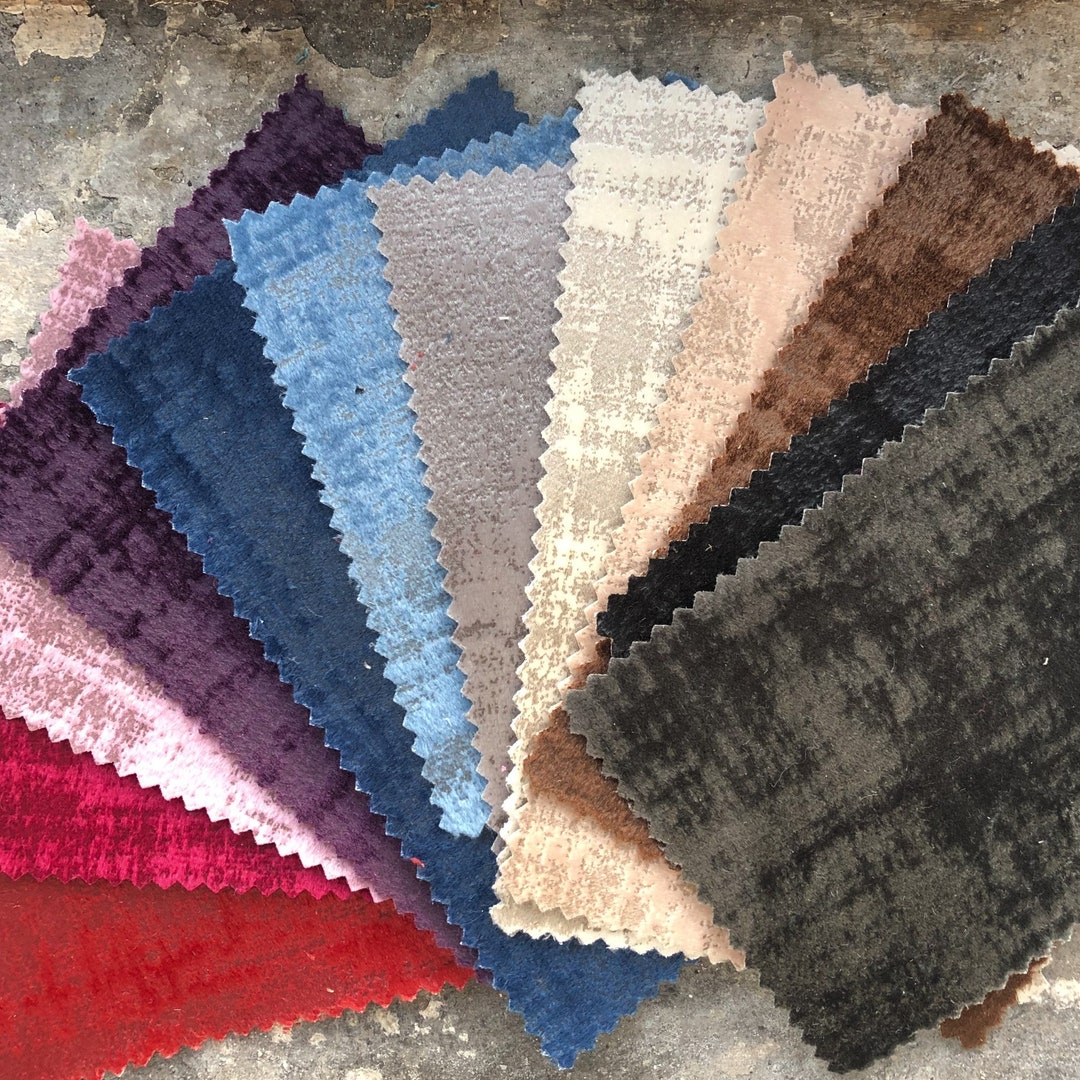 Regal Distressed Velvet Upholstery Fabric for Curtains, Cushions ...