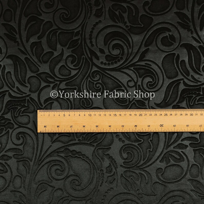 Quality Shiny Floral Embossed Black Velvet Pattern Upholstery - Etsy