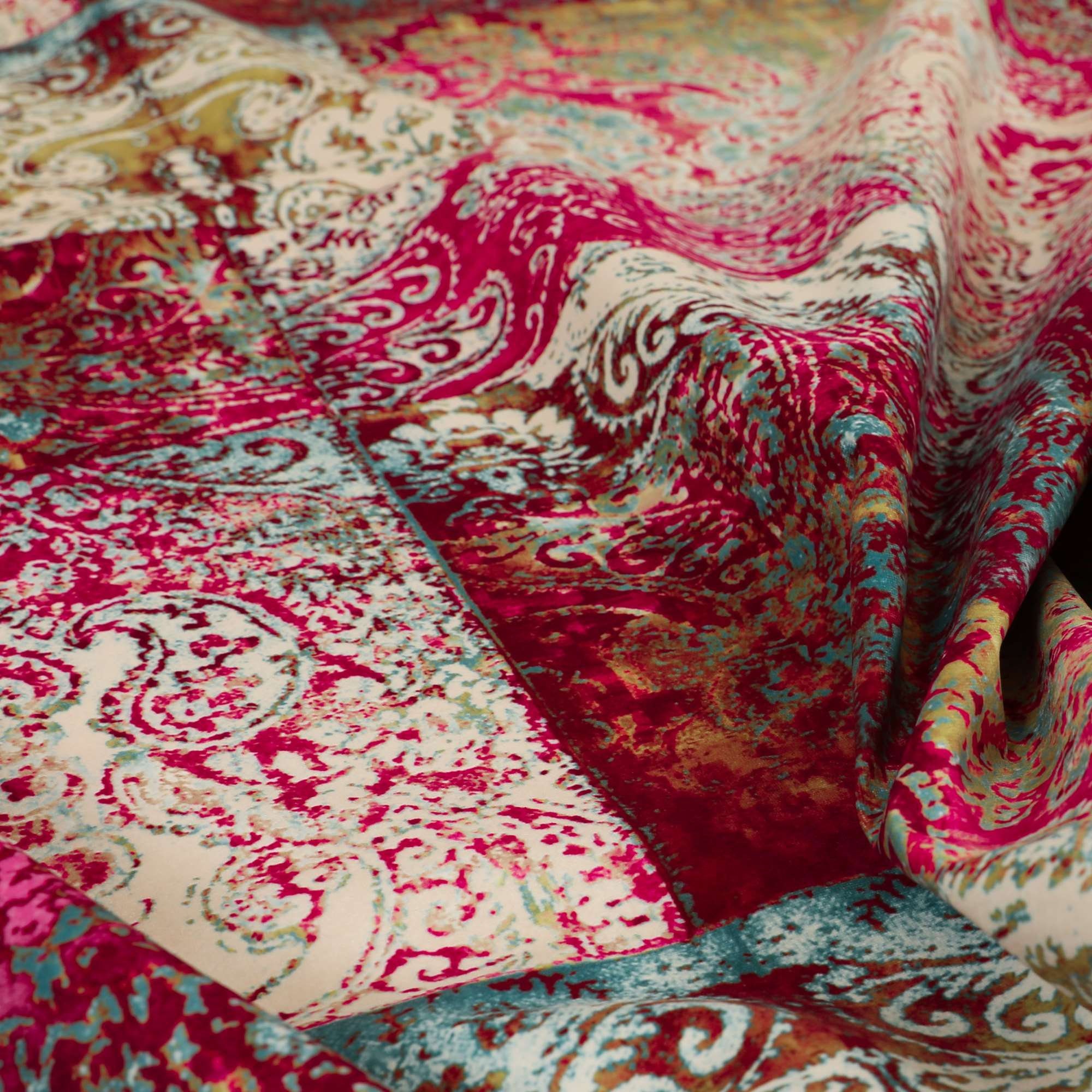 New Soft Printed Velvet Patchwork Damask Traditional Pattern - Etsy UK