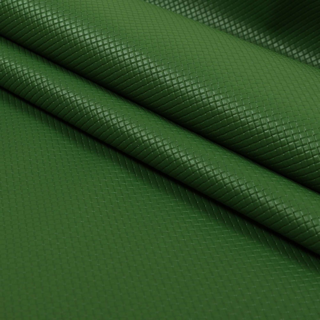 Mini Quilted Textured Plain Durable Leather in Green Vinyl Upholstery ...