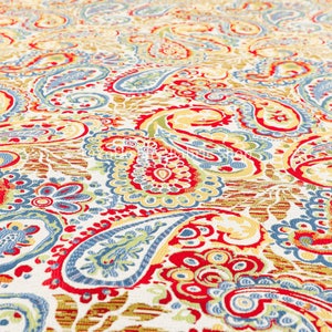 All Over Paisley Pattern Red Blue Yellow Chenille Upholstery - Etsy