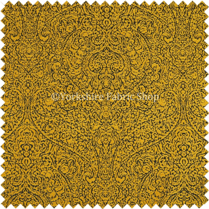 All Over Detailed Damask Heavyweight Soft Chenille in Yellow | Etsy