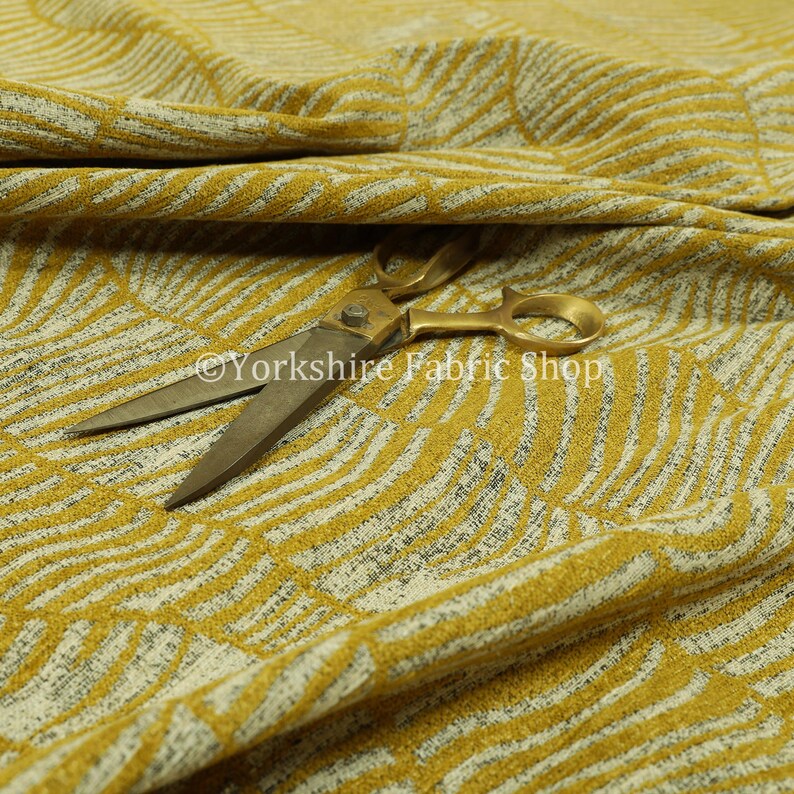 New Modern Design Abstract Pattern Yellow Colour Chenille - Etsy