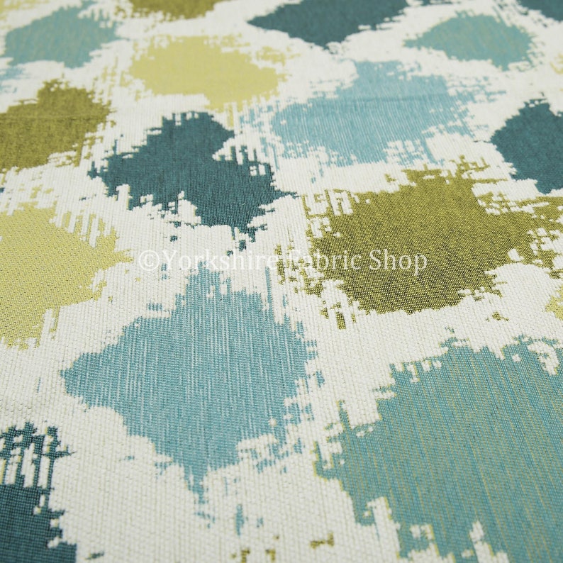 White Green Blue Paint Splotch Inspired Pattern New Soft Woven - Etsy UK