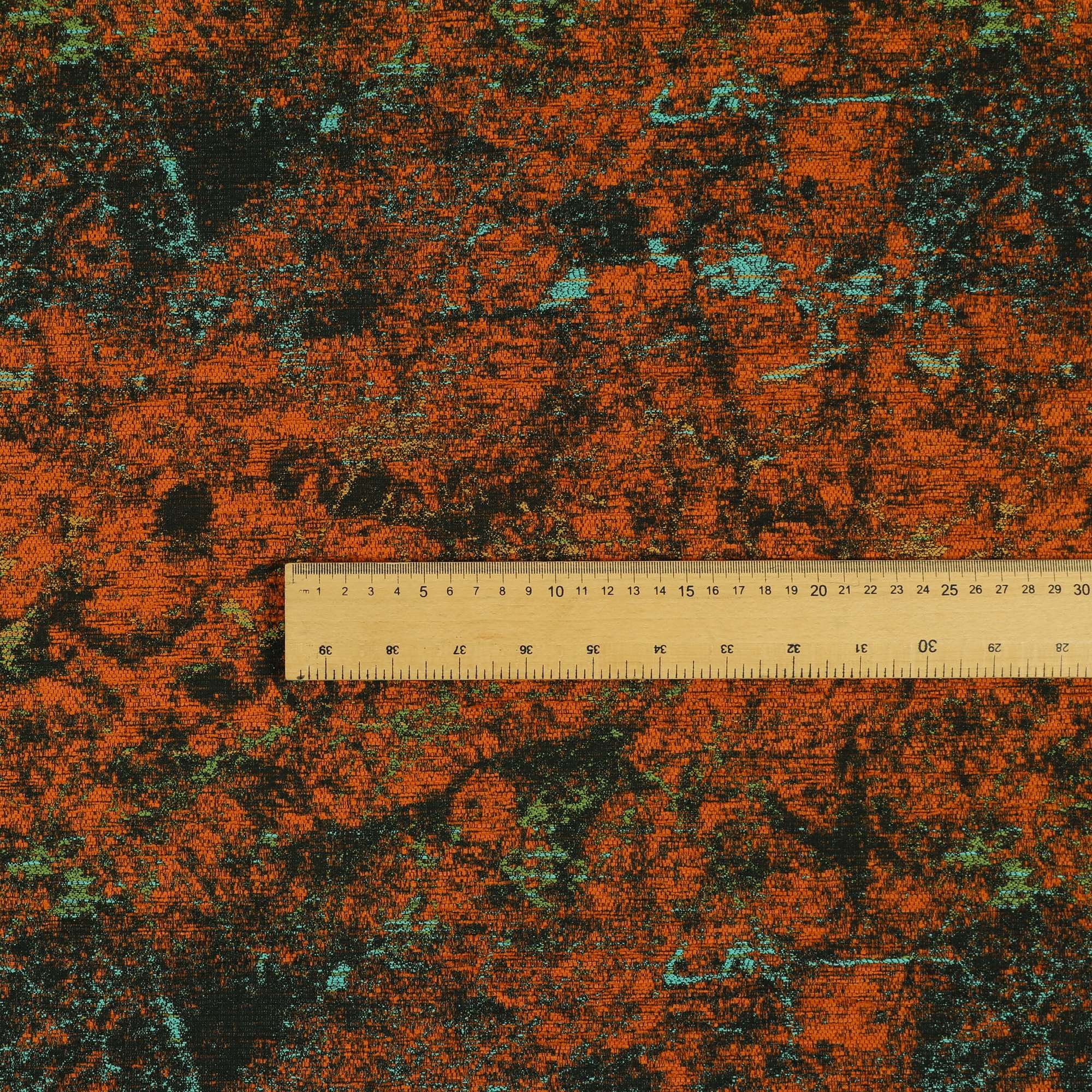 New Heavyweight Semi Plain Abstract Orange Chenille Furnishing ...